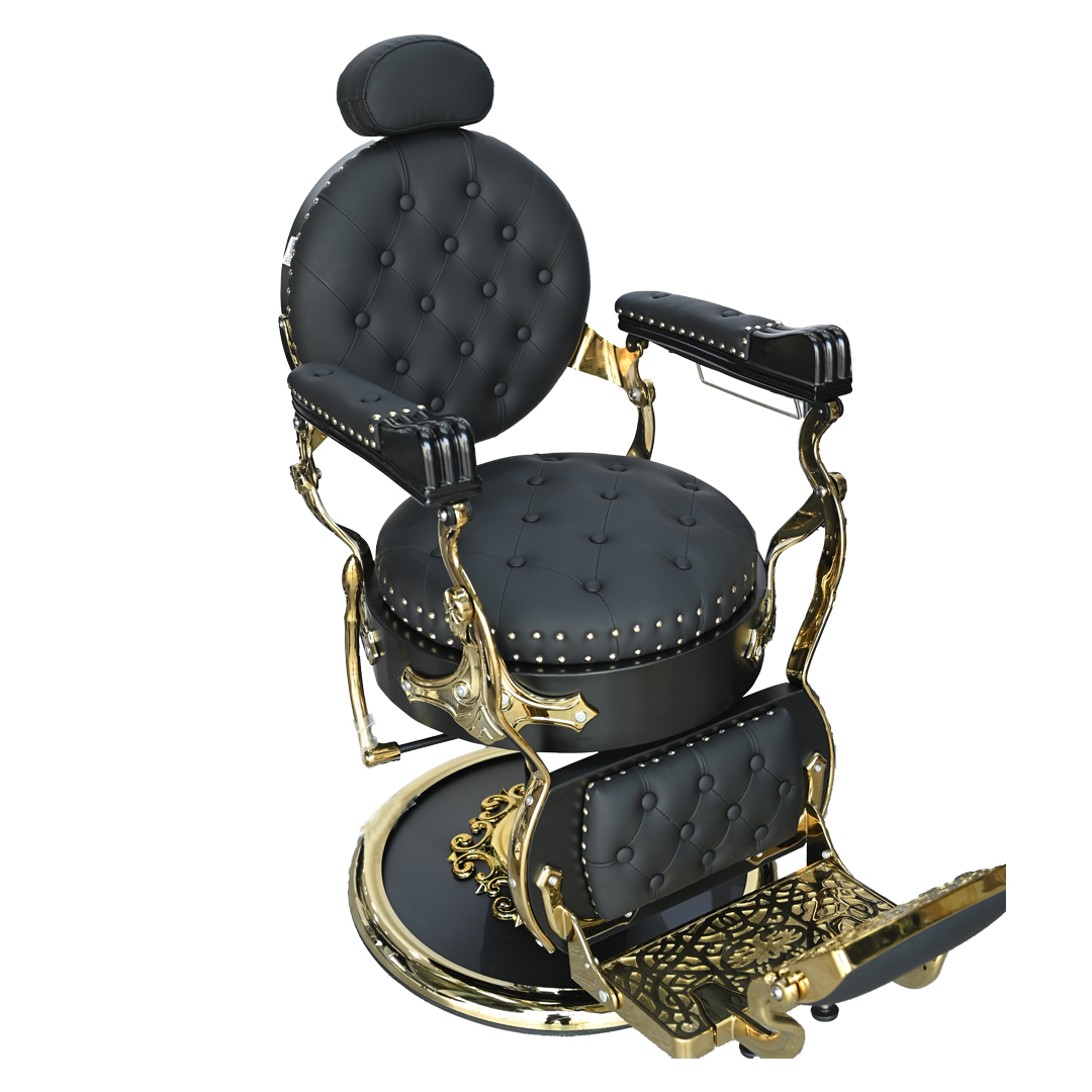Grooming Souq. LEGEND BARBER CHAIR BLACK & GOLD LT858BG